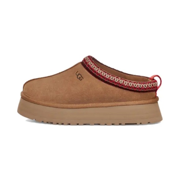 UGG | Shoes | Ugg Tazz Chestnut Womens Sizes 6 Suede Platform Slippers ...